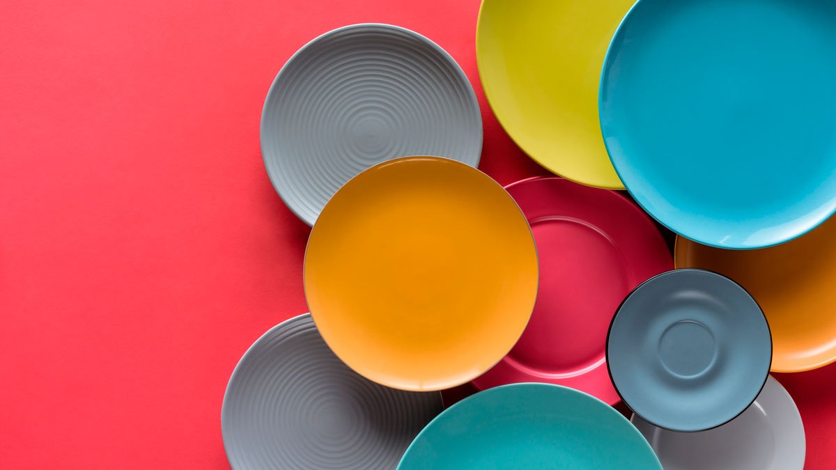 La paleta de colores que describe los platos típicos internacionales